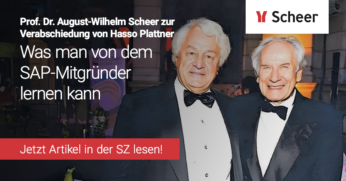 Prof. Dr. Scheer über die Verabschiedung von Hasso Plattner: Was man ...